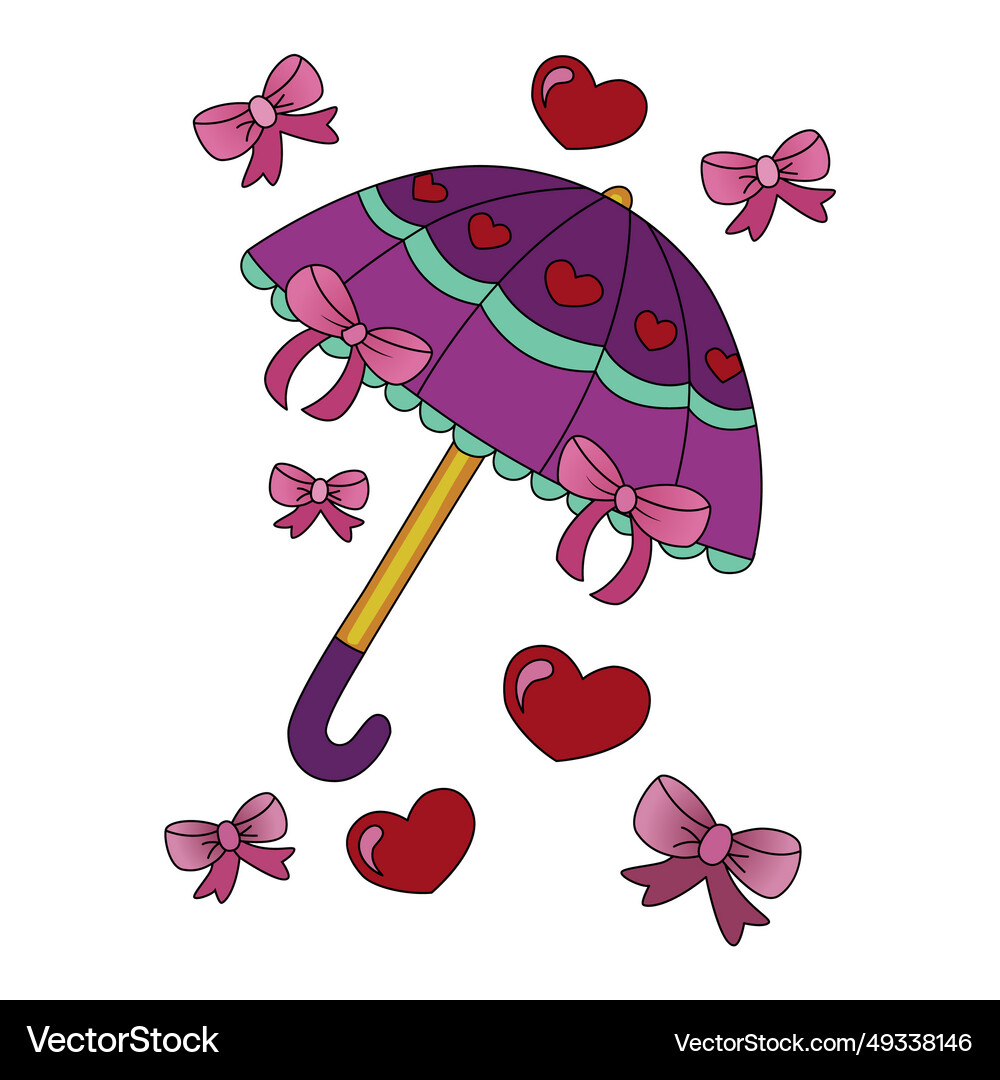 Umbrella and heart Royalty Free Vector Image - VectorStock