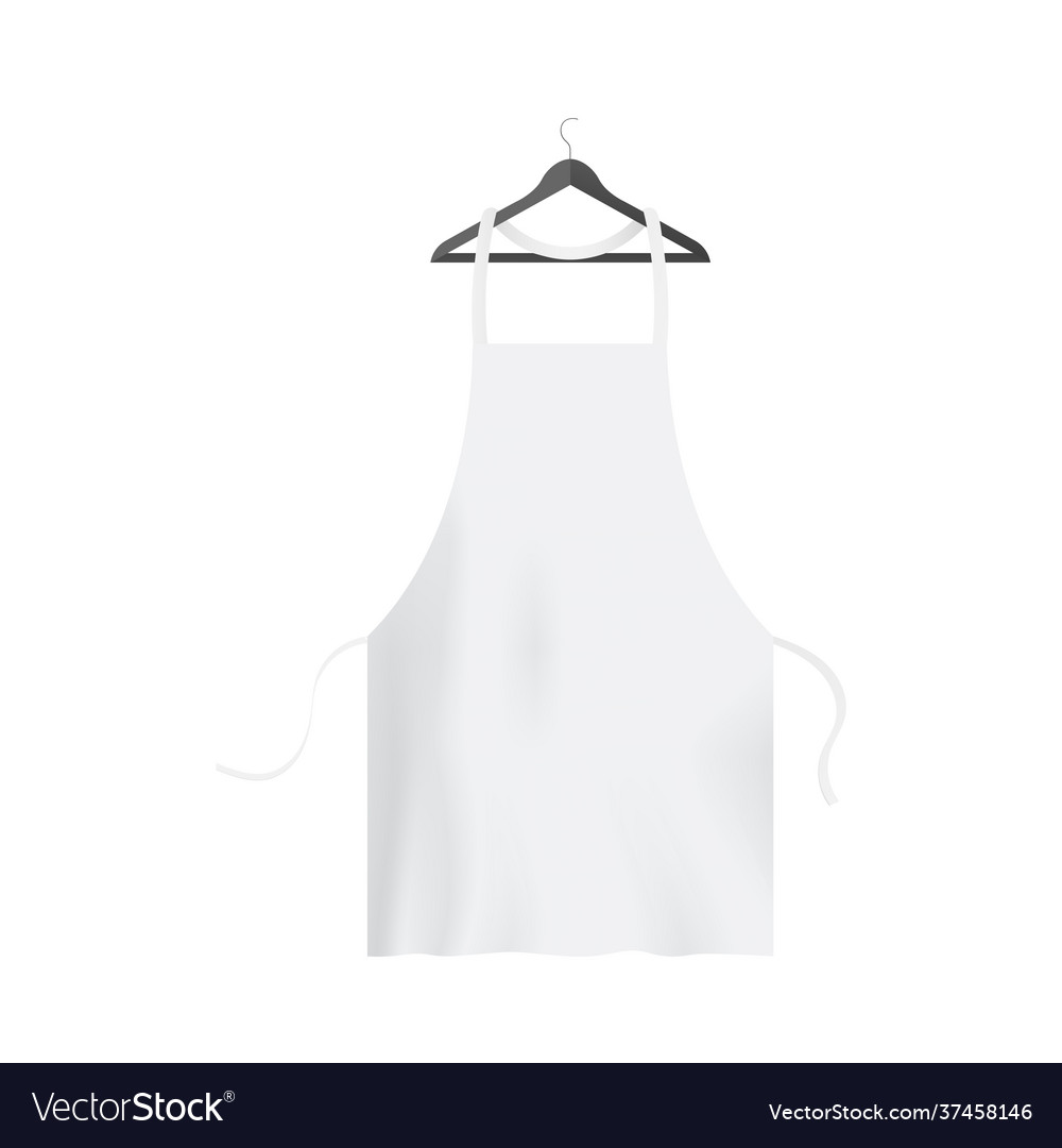 White chef apron kitchen textile uniform Vector Image