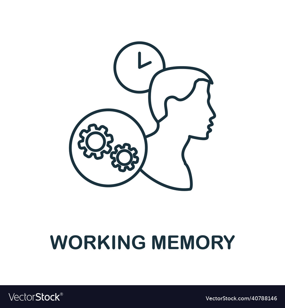 Working memory icon line element from cognitive Vector Image Working memory icon line element from cognitive Vector Image