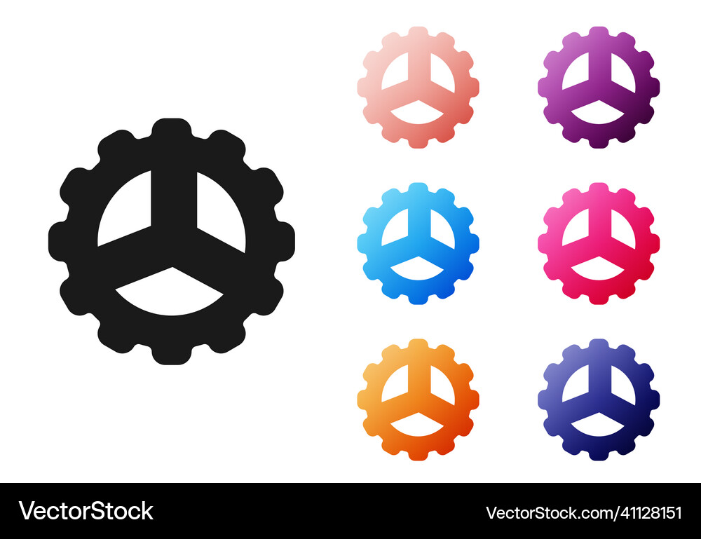 Black bicycle sprocket crank icon isolated Vector Image