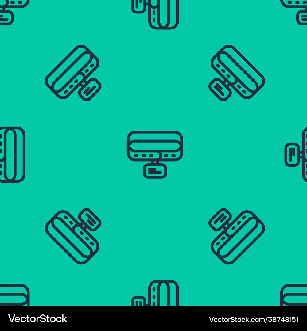 Blue line collar with name tag icon isolated Vector Image