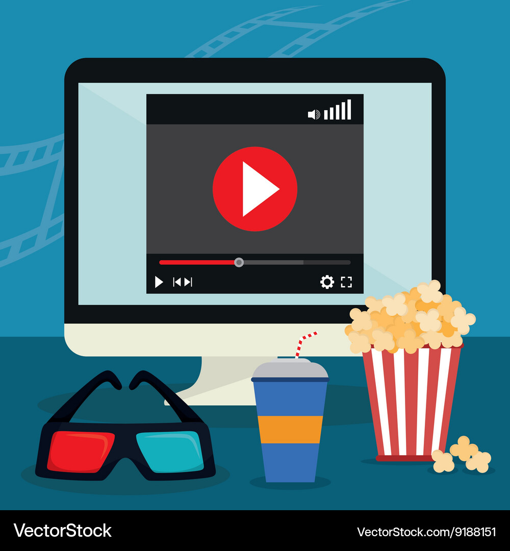 Cinema design movie concept flat Royalty Free Vector Image