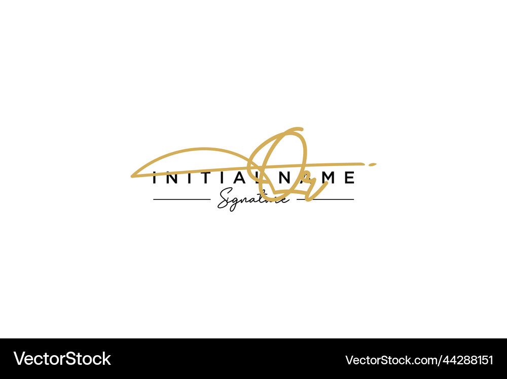 Initial qr signature logo template hand drawn Vector Image