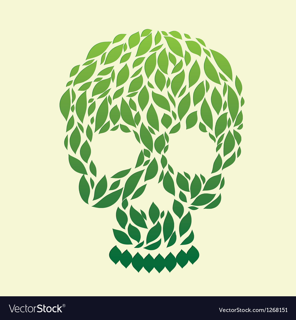 Leaf-skull Royalty Free Vector Image - VectorStock