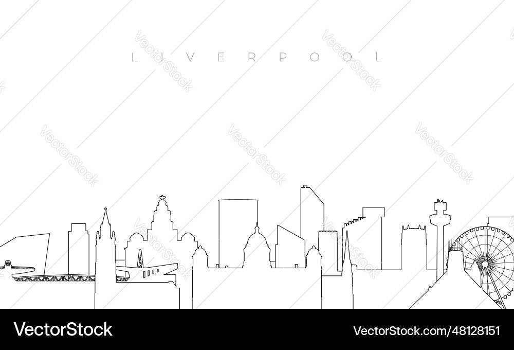 Outline liverpool skyline trendy template Vector Image