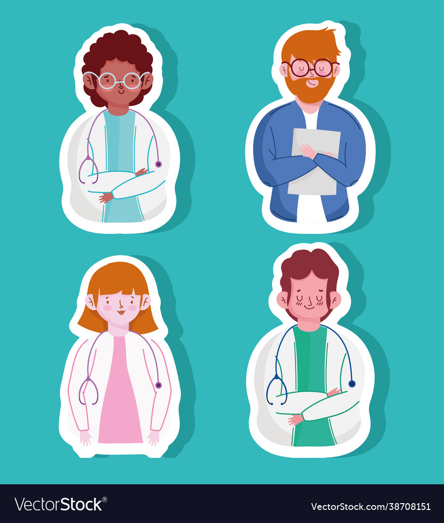 Set doctors Royalty Free Vector Image - VectorStock