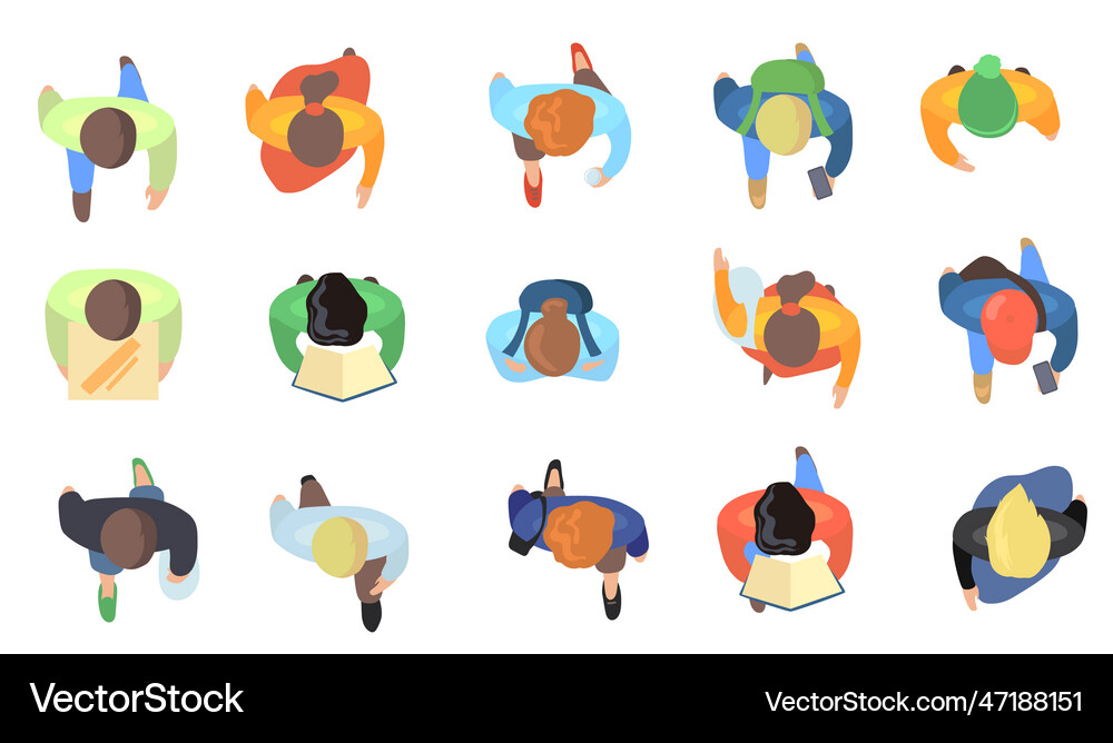Top view of people walking Royalty Free Vector Image