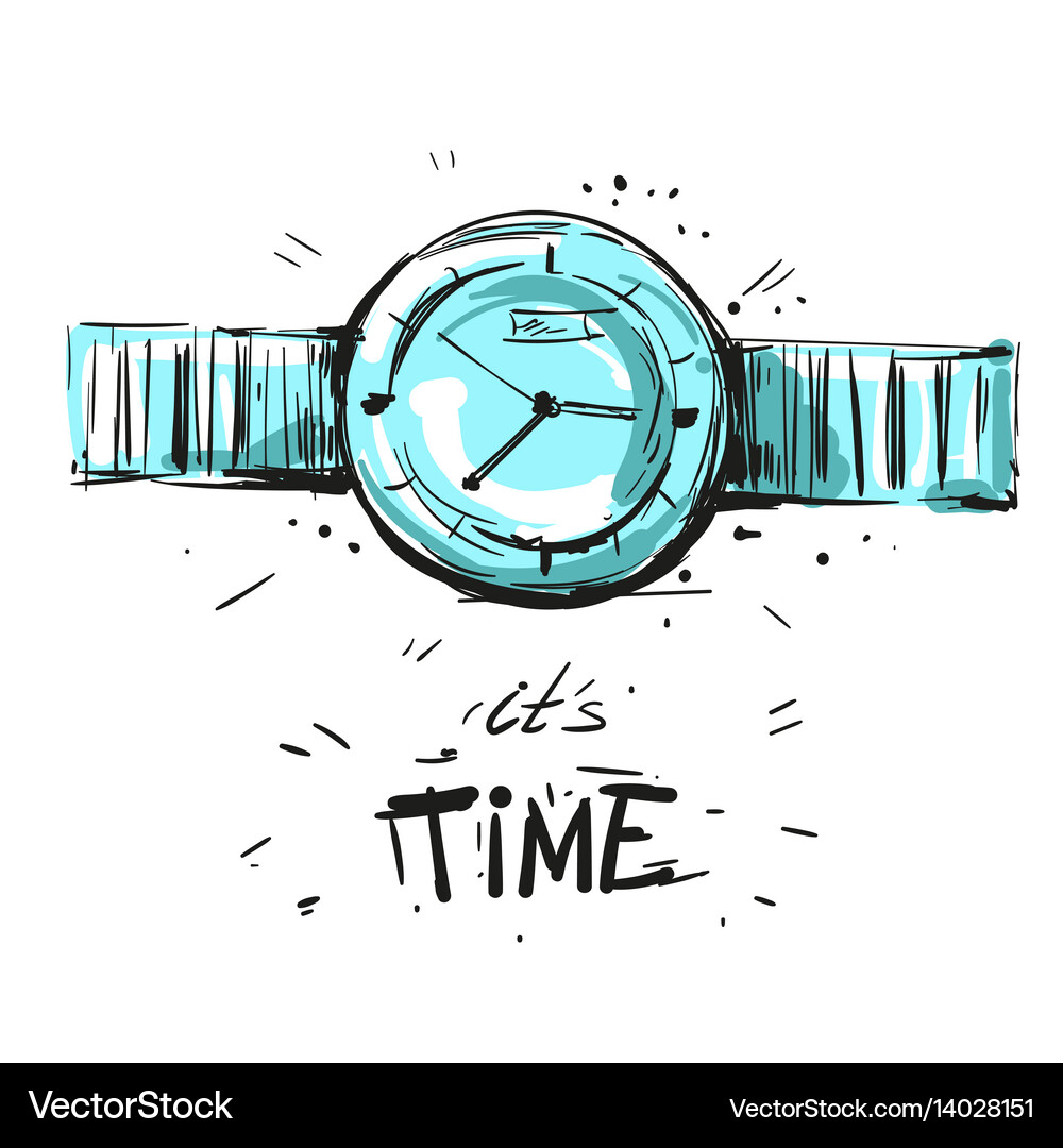 Watch fashion sketch Royalty Free Vector Image