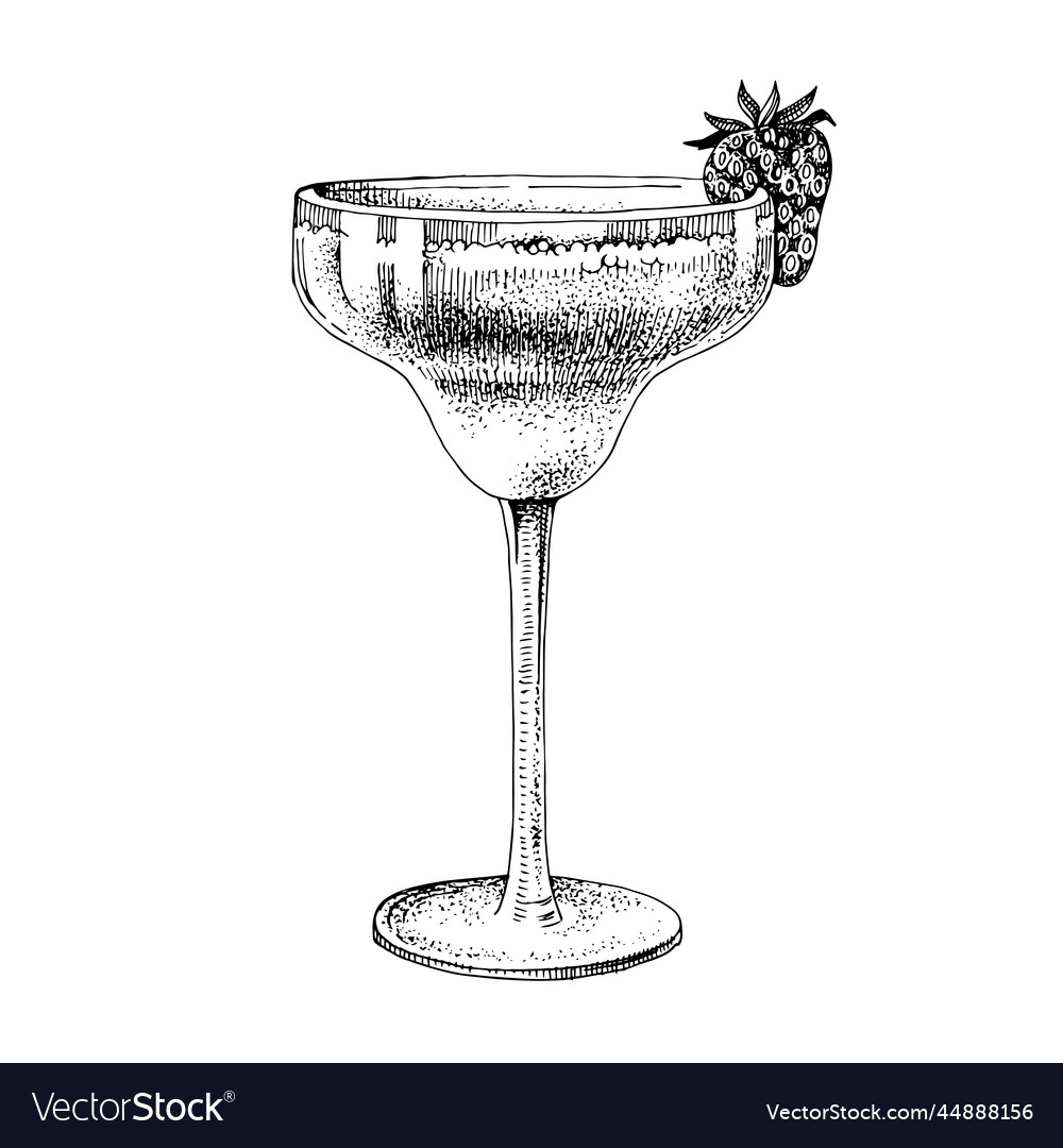 A Strawberry Daiquiri Cocktail Royalty Free Vector Image