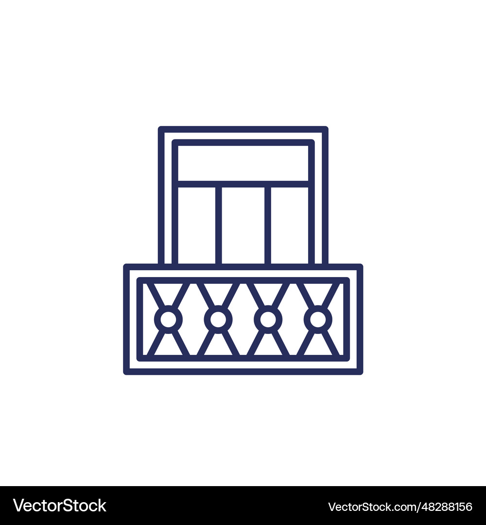 Balcony terrace line icon on white Royalty Free Vector Image