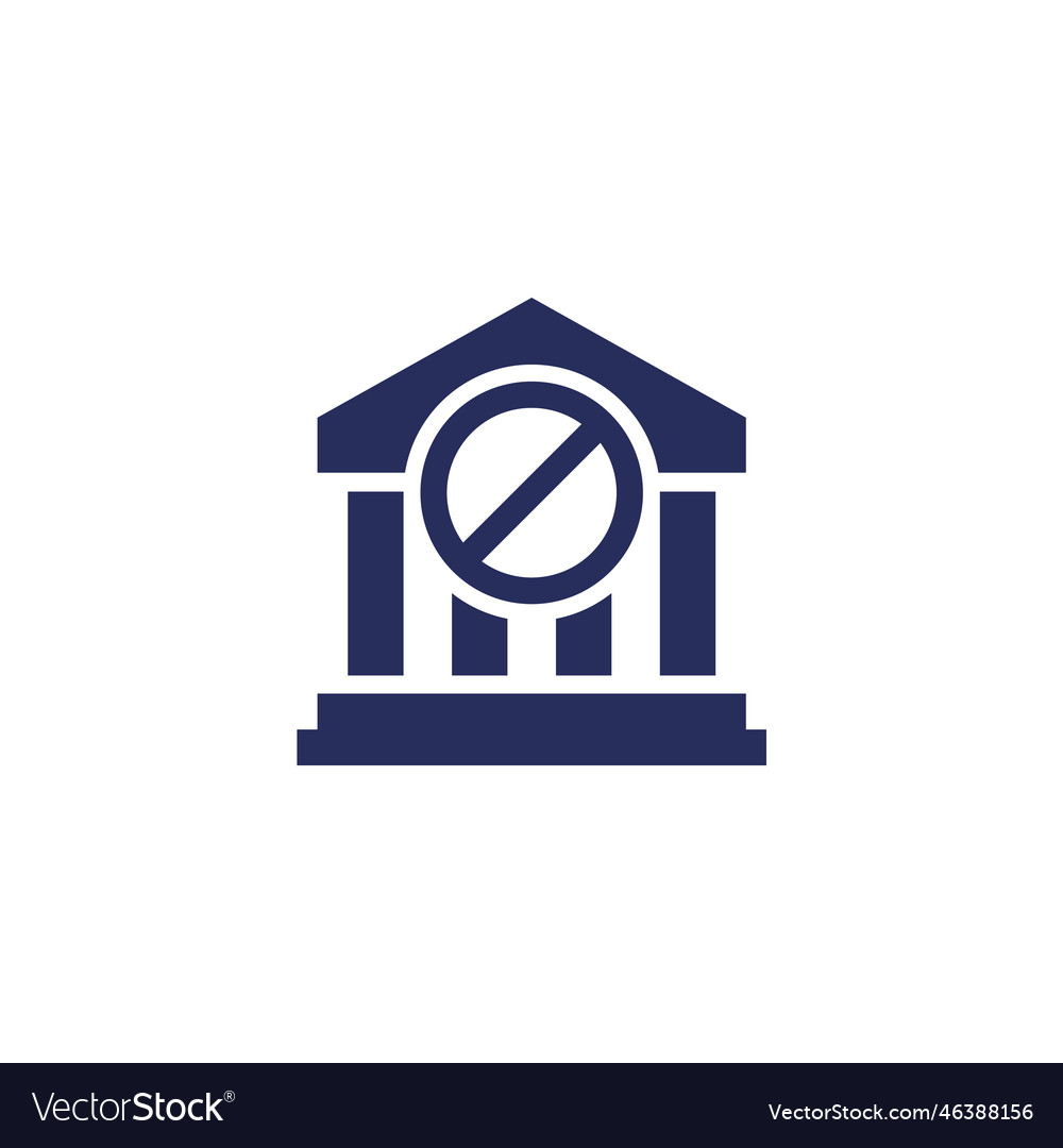 Bank sanctions icon on white Royalty Free Vector Image Bank sanctions icon on white Royalty Free Vector Image