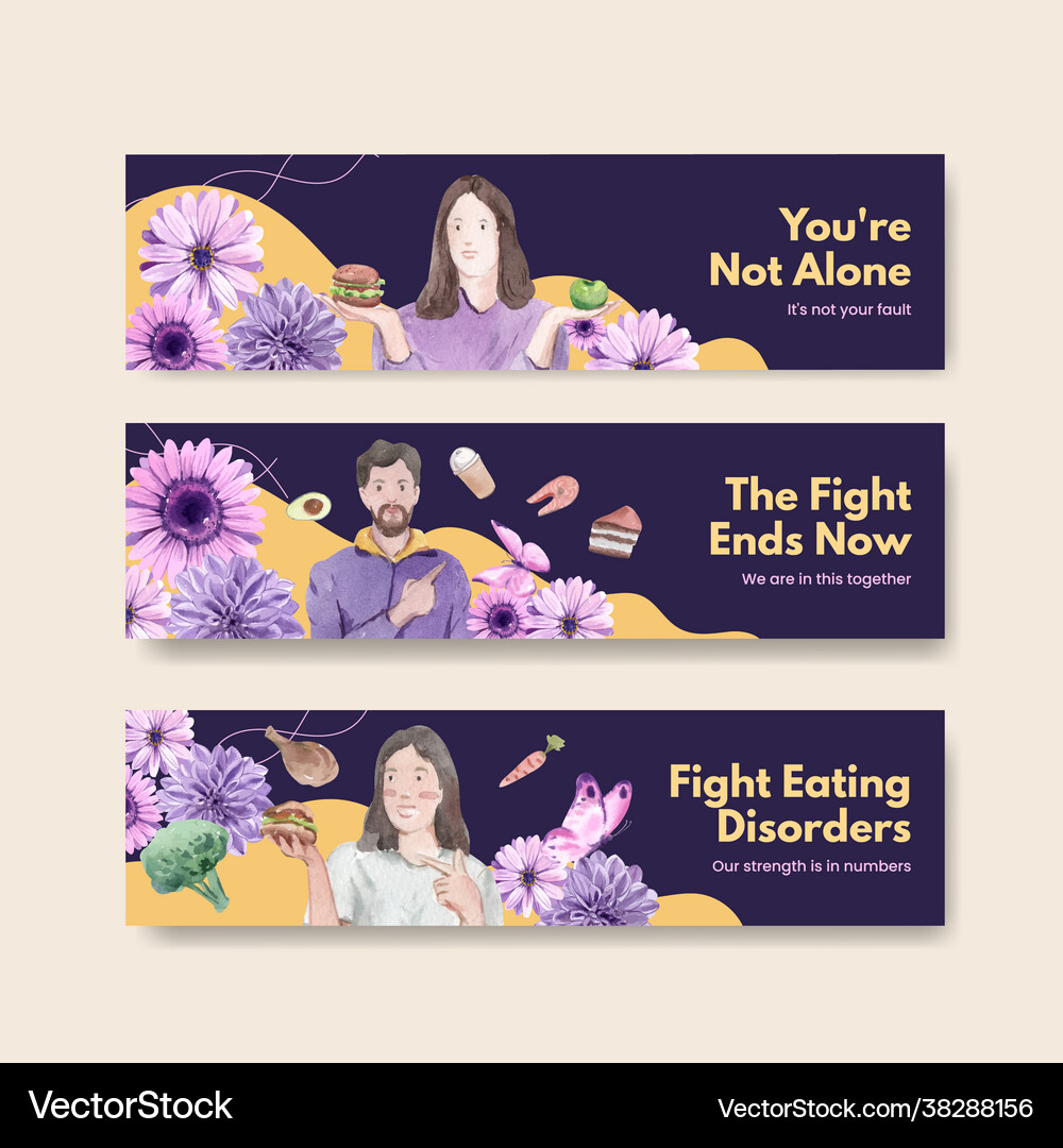 Banner template world eating disorders action day Vector Image