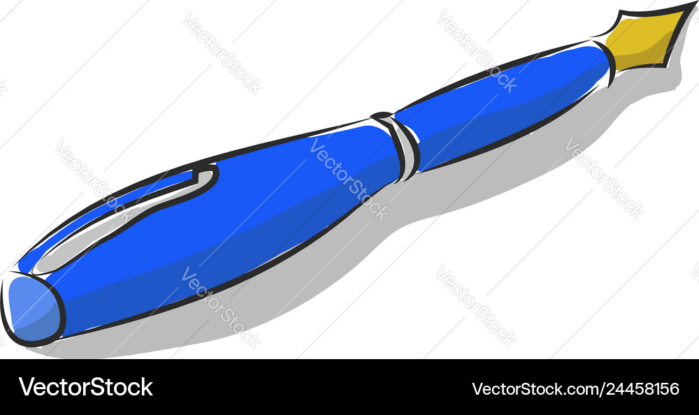 Blue fountain pen color Royalty Free Vector Image