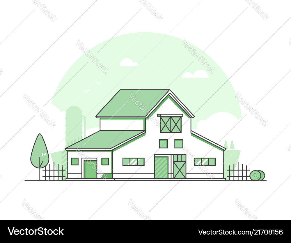 Country life - modern thin line design style Vector Image