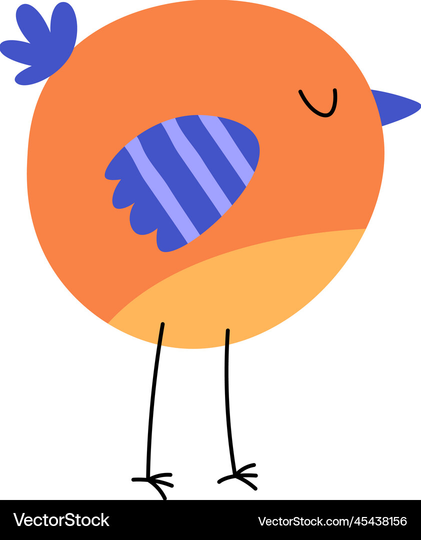 Cute hand drawn abstract bird with colorful Vector Image