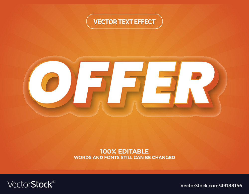 Editable 3d Text Effect Styles Royalty Free Vector Image