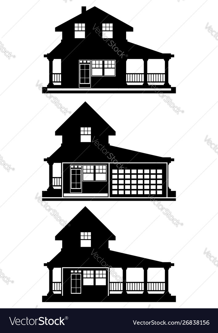 Houses silhouettes Royalty Free Vector Image - VectorStock