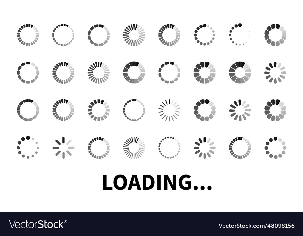 Loading icon big set Royalty Free Vector Image