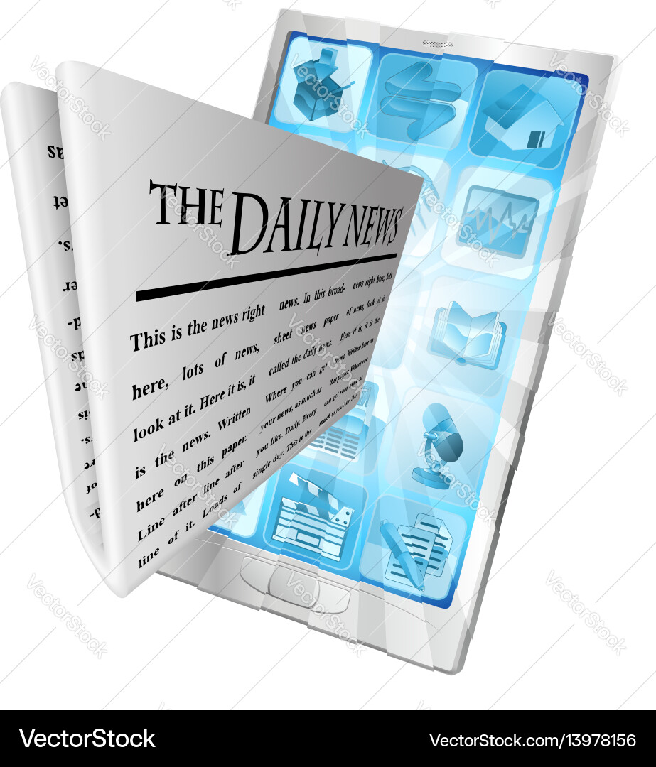 News phone app concept Royalty Free Vector Image