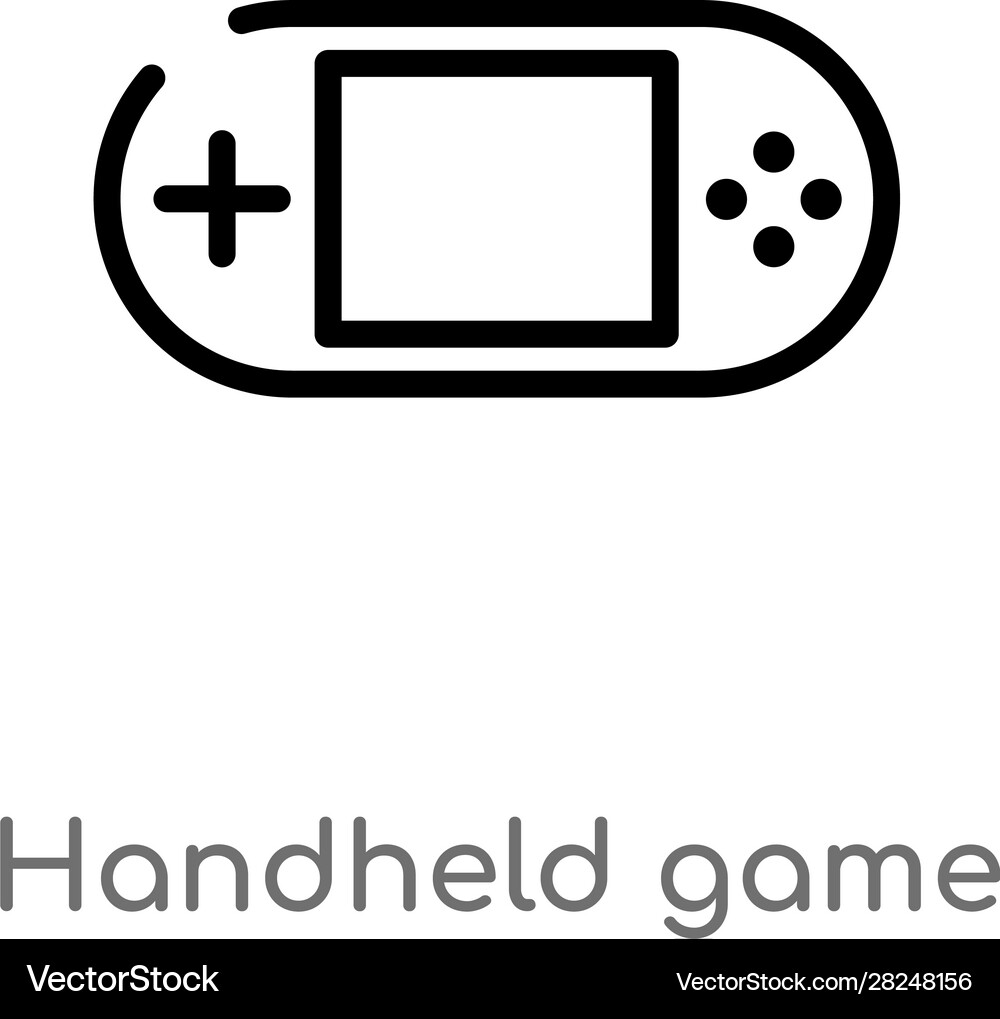 Outline handheld game icon isolated black simple Vector Image