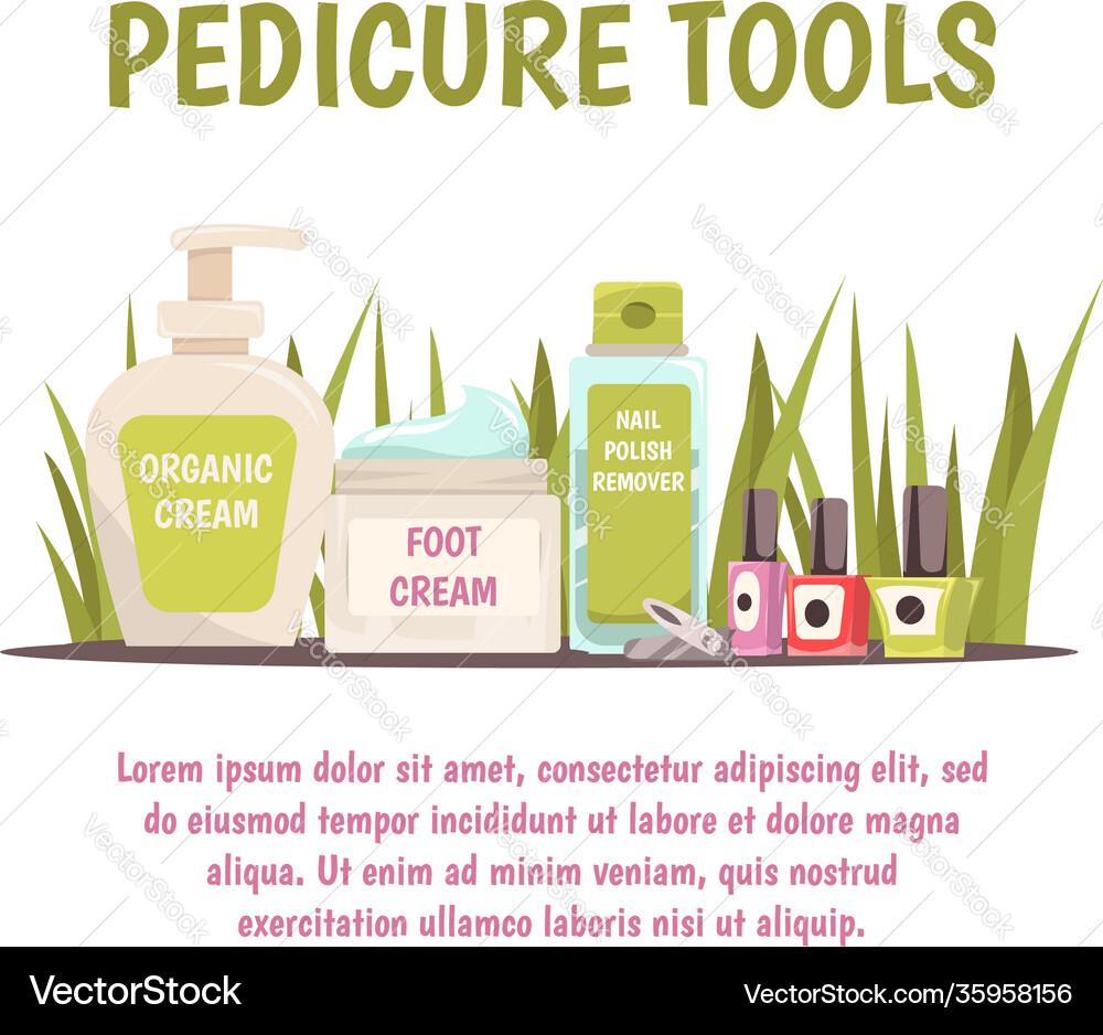 Pedicure tools concept Royalty Free Vector Image