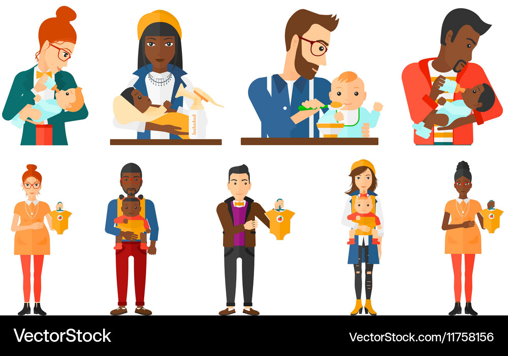 Set of maternity and parenthood Royalty Free Vector Image