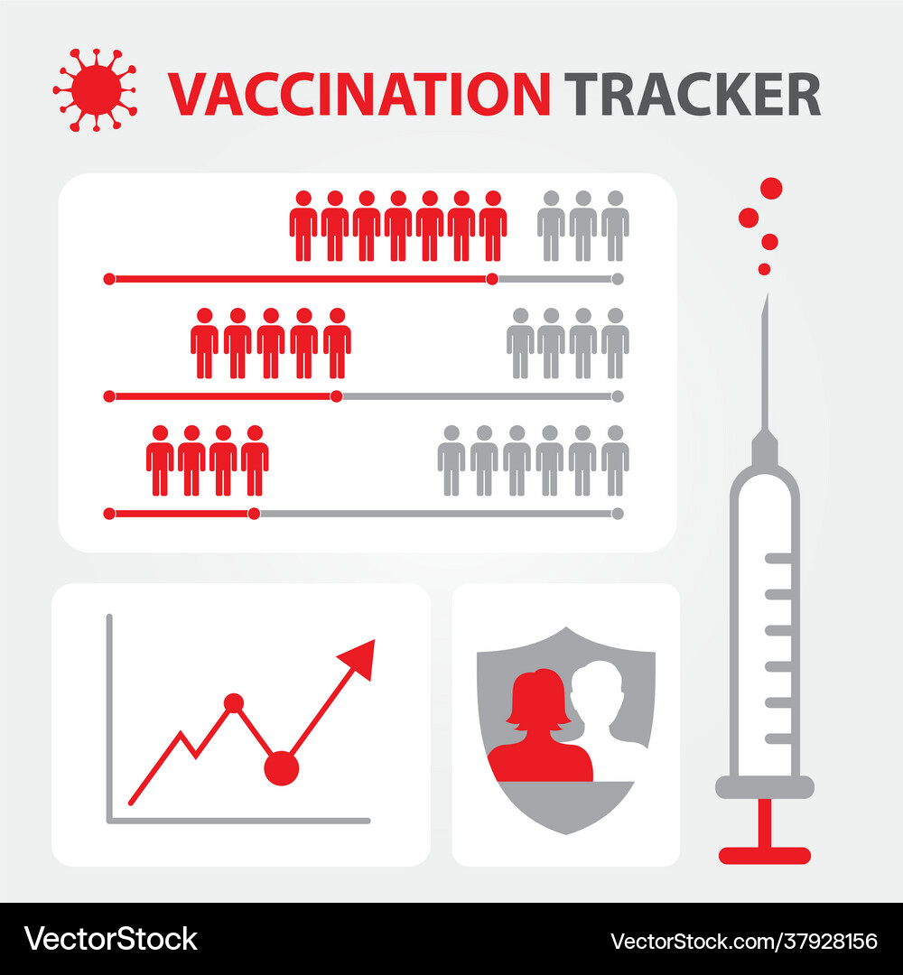 Vaccination tracker vaccine saves lives Royalty Free Vector