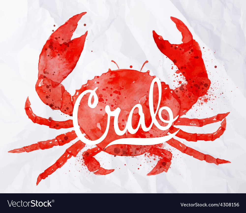 Watercolor crab Royalty Free Vector Image - VectorStock Watercolor crab Royalty Free Vector Image - VectorStock
