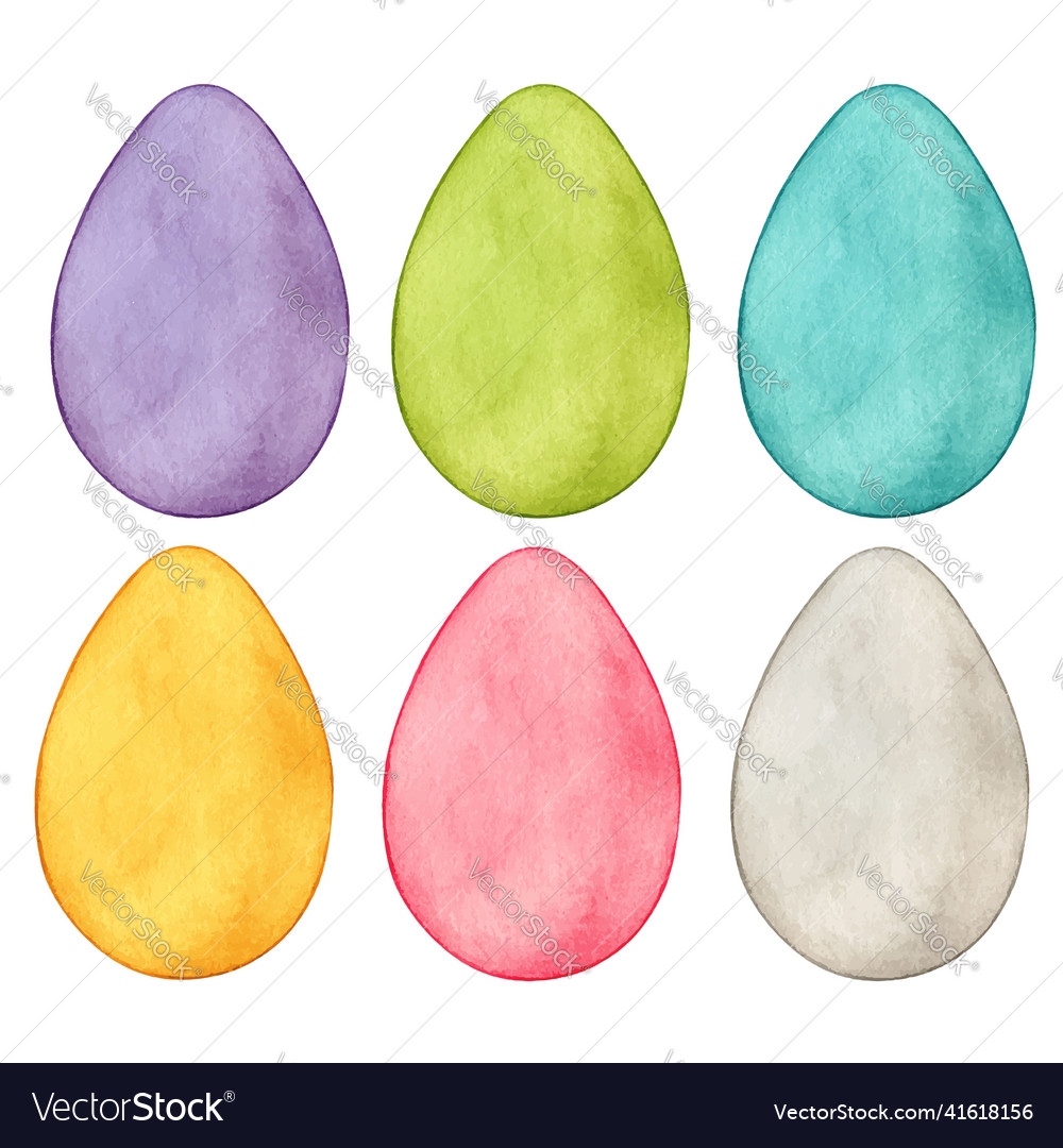 Watercolor pastel easter eggs decorations Vector Image
