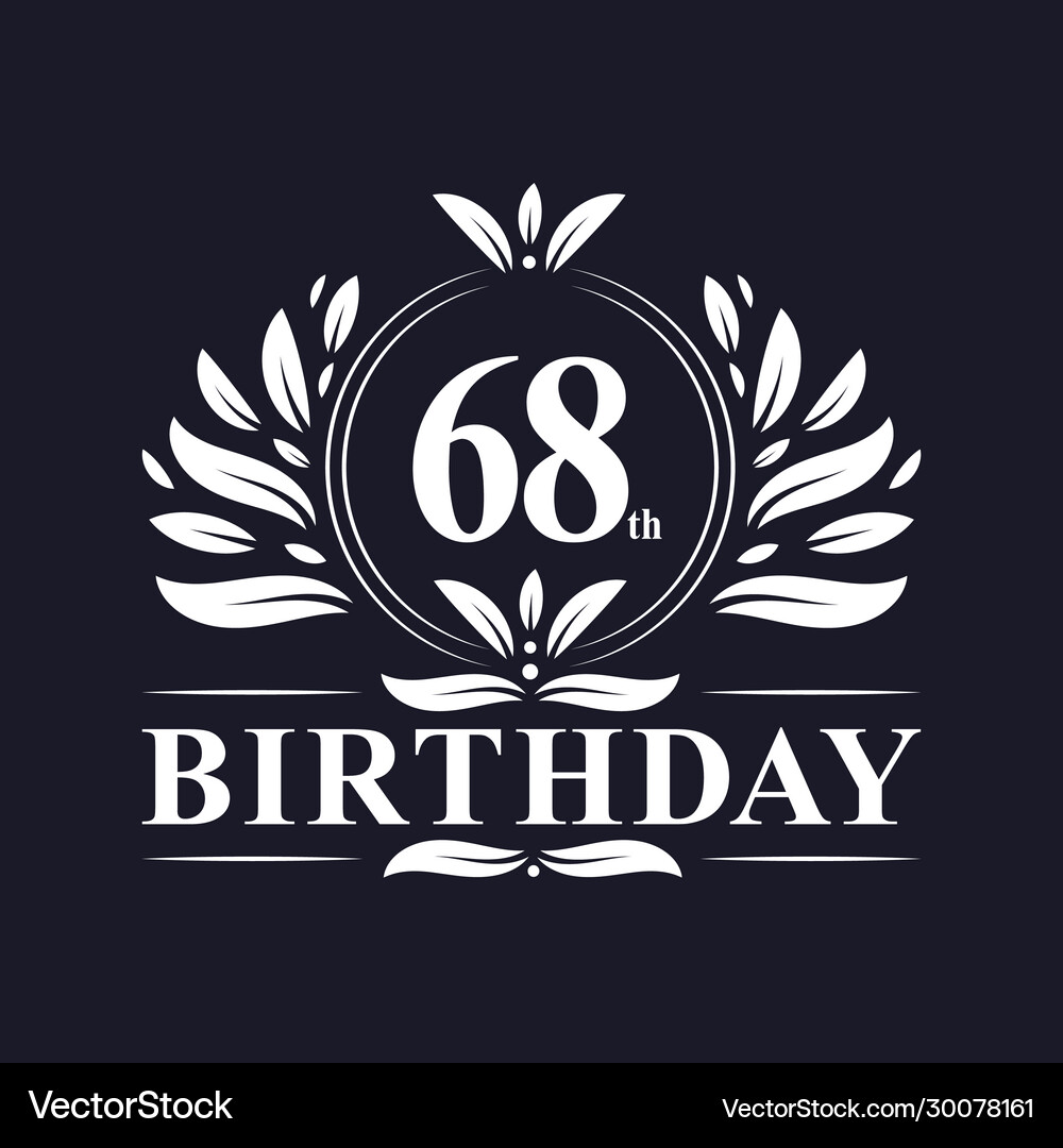 68th birthday logo 68 years celebration Royalty Free Vector