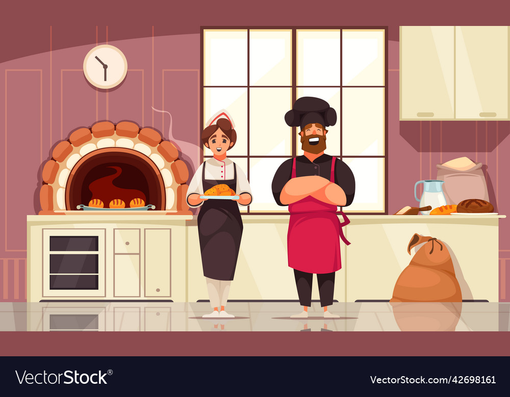 Baker horizontal background Royalty Free Vector Image