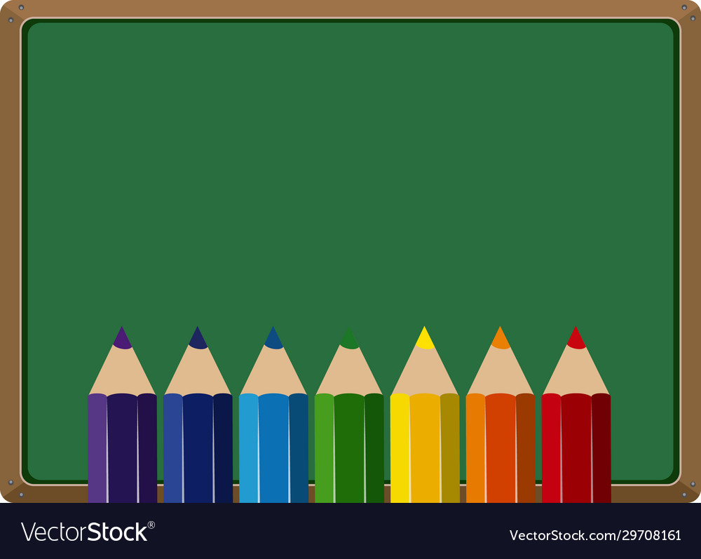 Banner template with many color pencils Royalty Free Vector