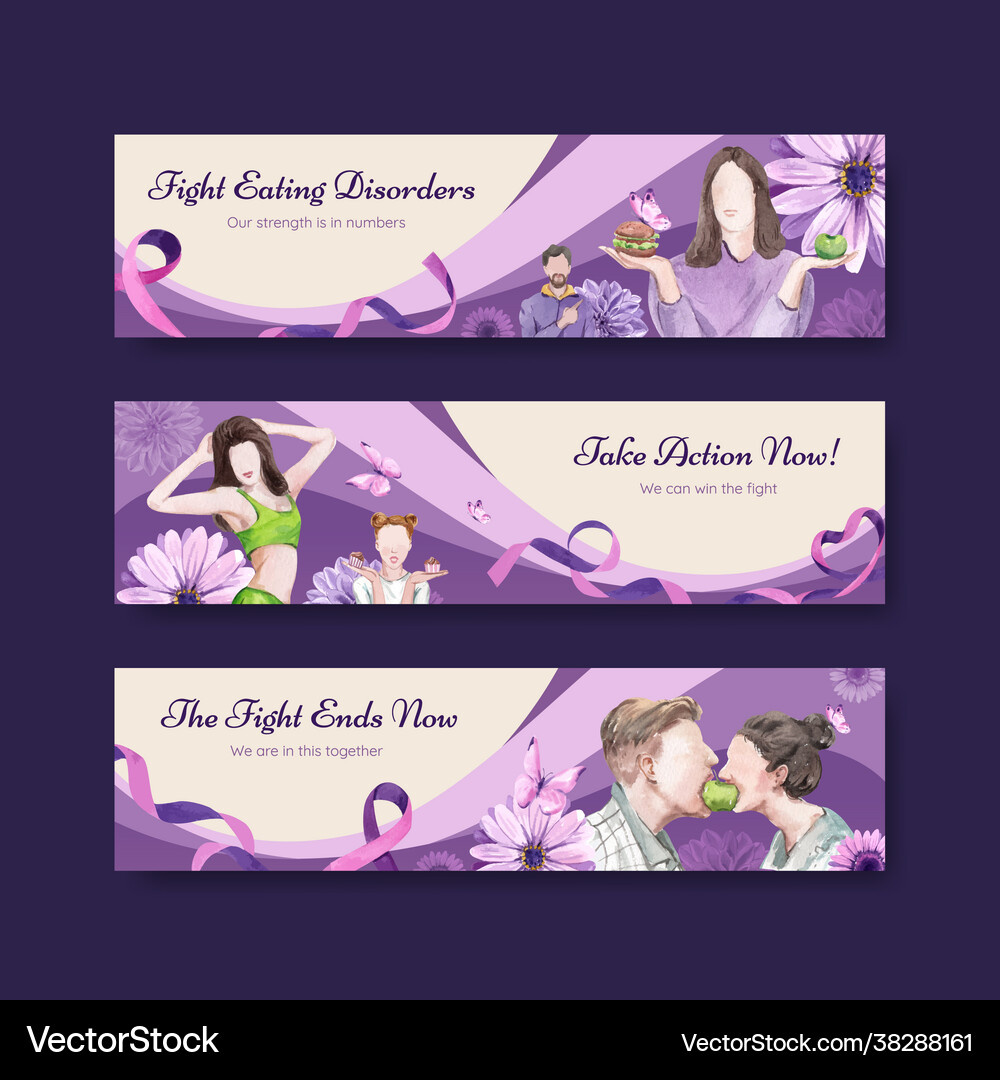Banner template world eating disorders action day Vector Image
