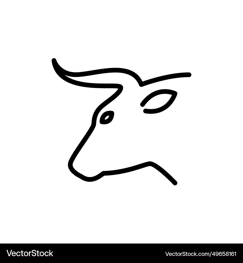 Bull trade line logo icon image Royalty Free Vector Image