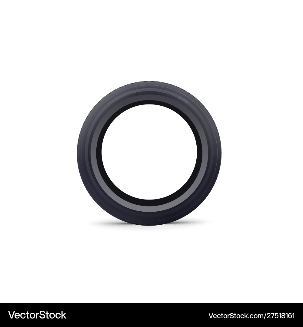 Car black rubber tire realistic Royalty Free Vector Image
