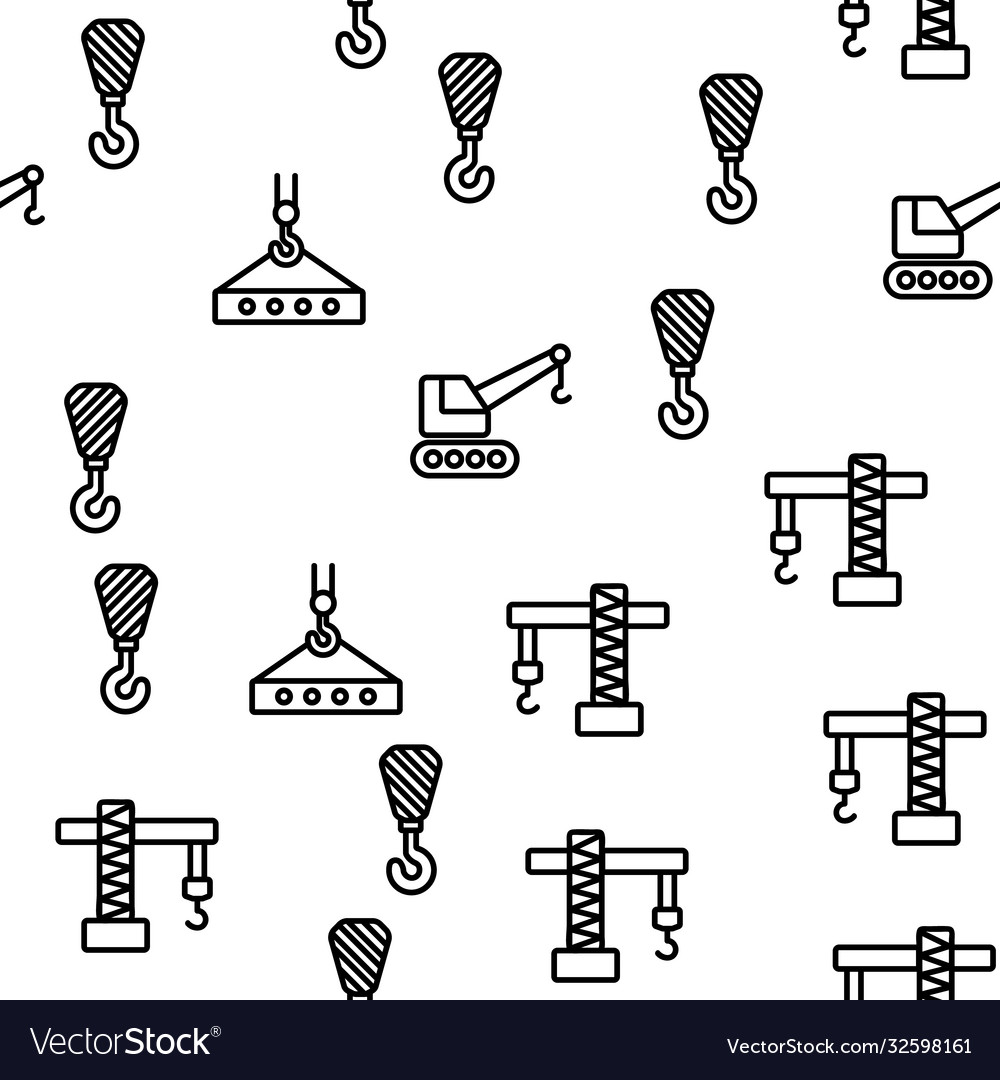 Crane building machine seamless pattern Royalty Free Vector