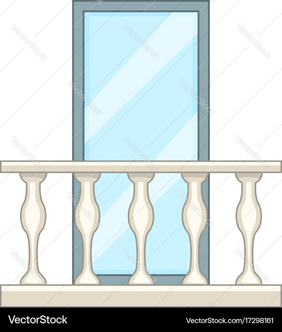 Decorative balcony icon cartoon style Royalty Free Vector