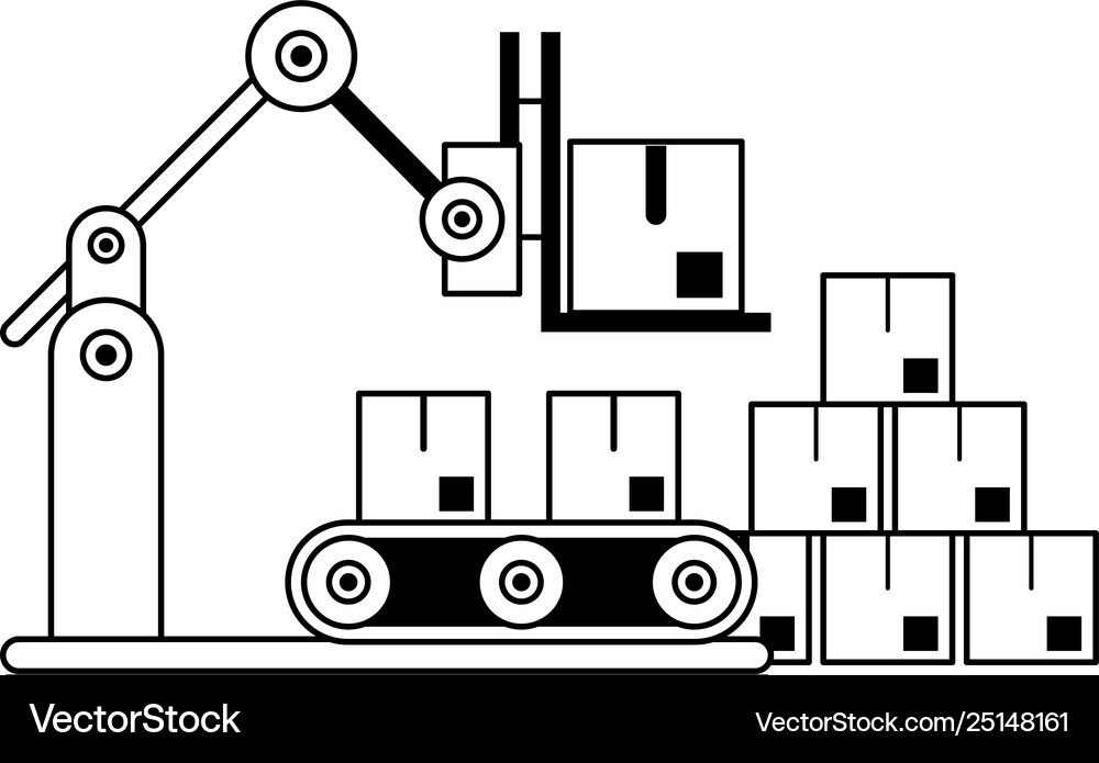 Delivery and logistics in black white Royalty Free Vector