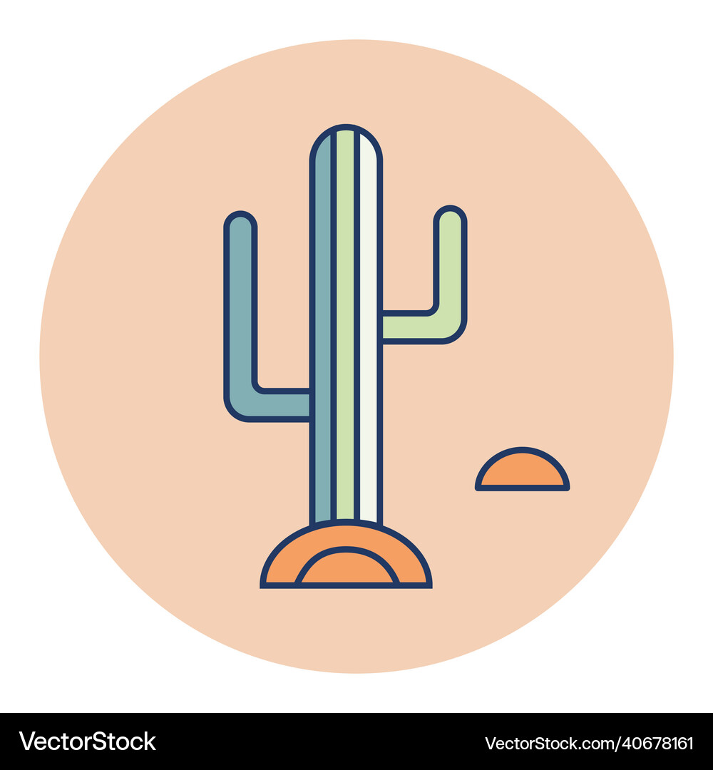 Desert cactus icon nature sign Royalty Free Vector Image