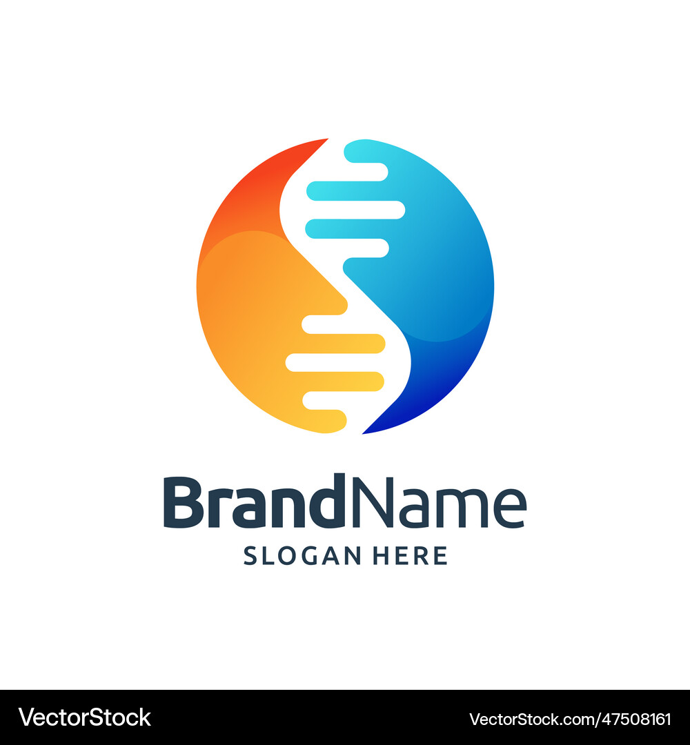 Dna logo on circle design template Royalty Free Vector Image
