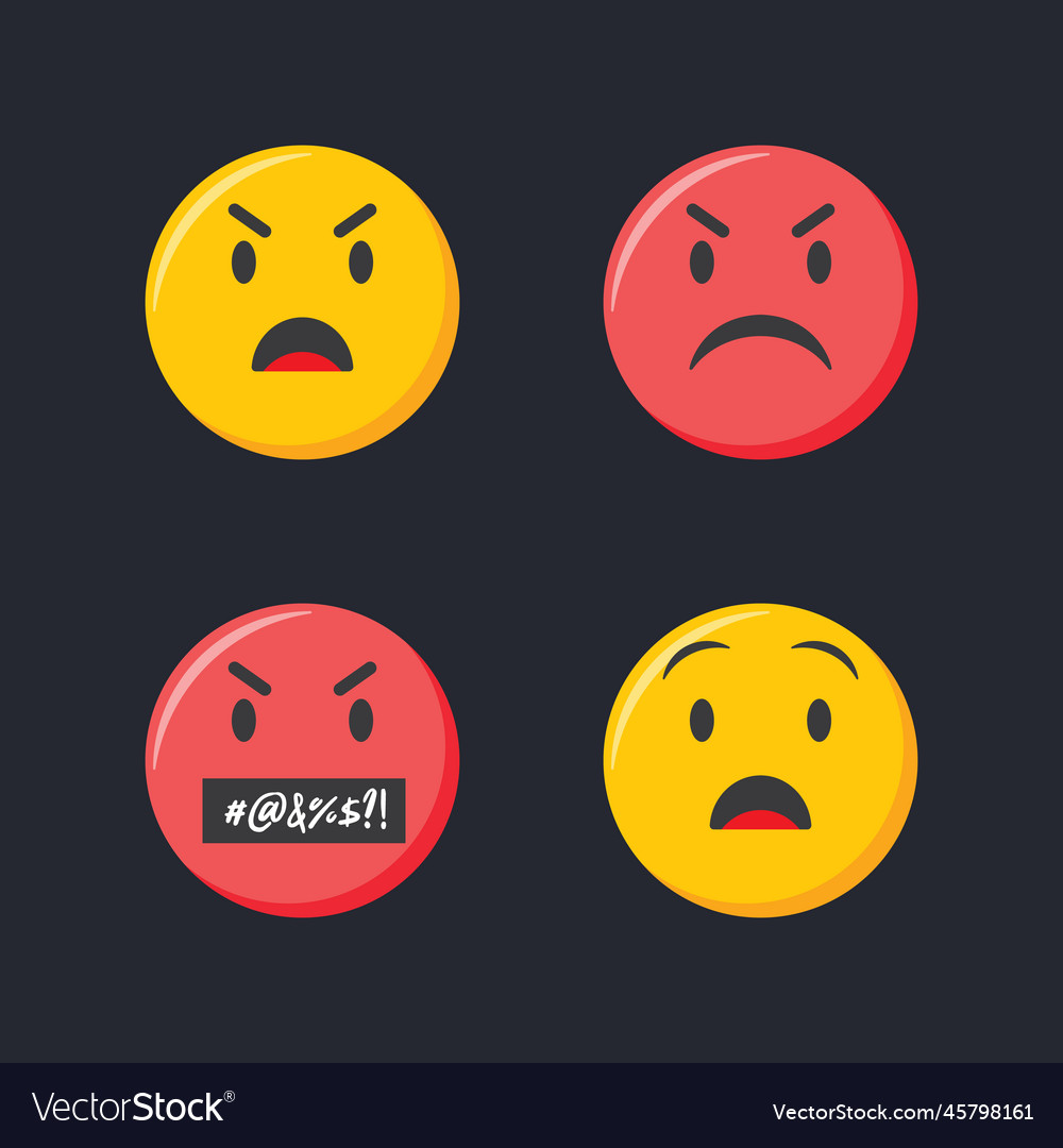 Emoji icons set emoticons collection Royalty Free Vector