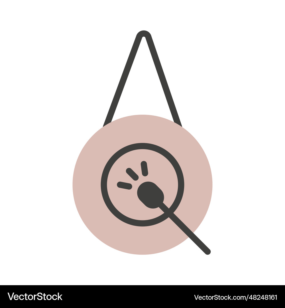 Gong musical instrument colored outline Royalty Free Vector