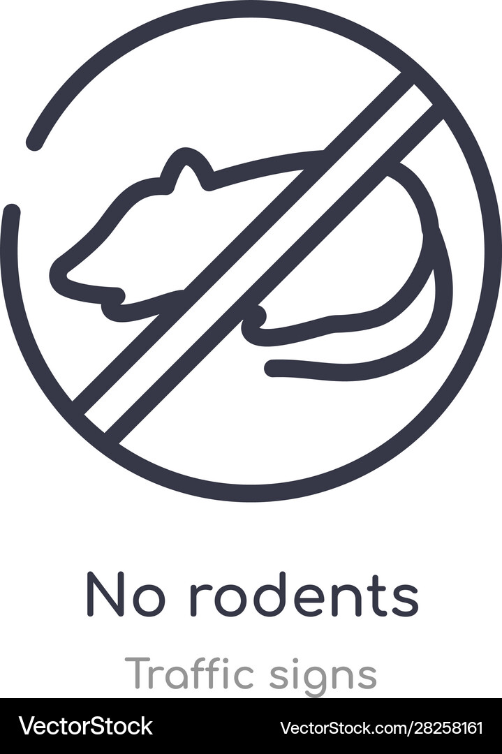 No rodents outline icon isolated line from Vector Image