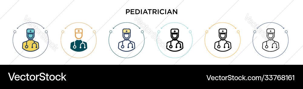 Pediatrician icon in filled thin line outline Vector Image