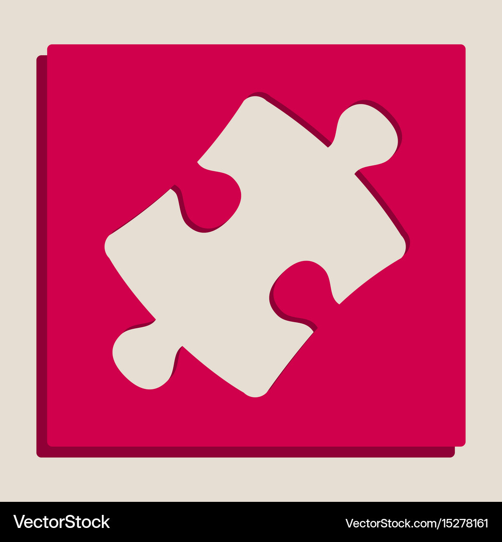 Puzzle piece sign grayscale version Royalty Free Vector
