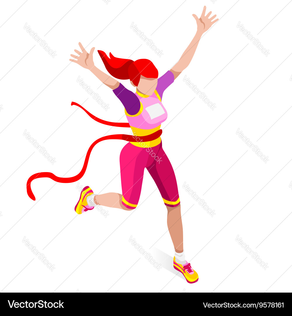 Running winner 2016 sports isometric 3d Royalty Free Vector
