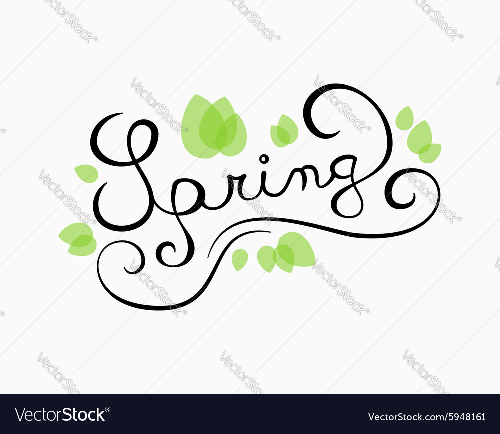 Spring calligraphy Royalty Free Vector Image - VectorStock