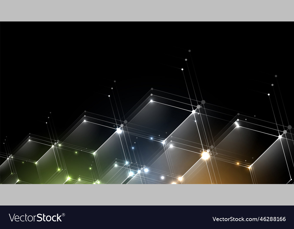 Abstract structure circuit computer cube Vector Image