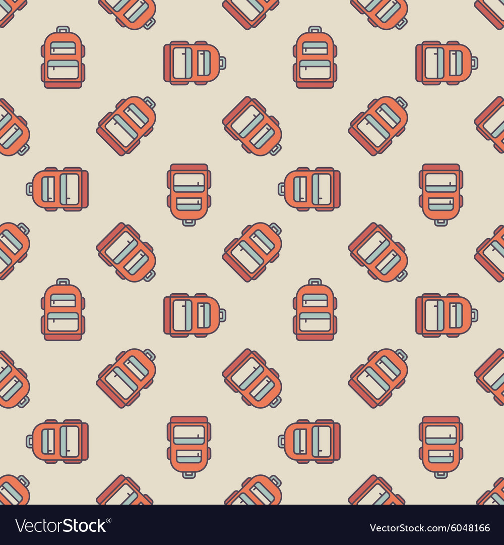 Backpack seamless pattern Royalty Free Vector Image