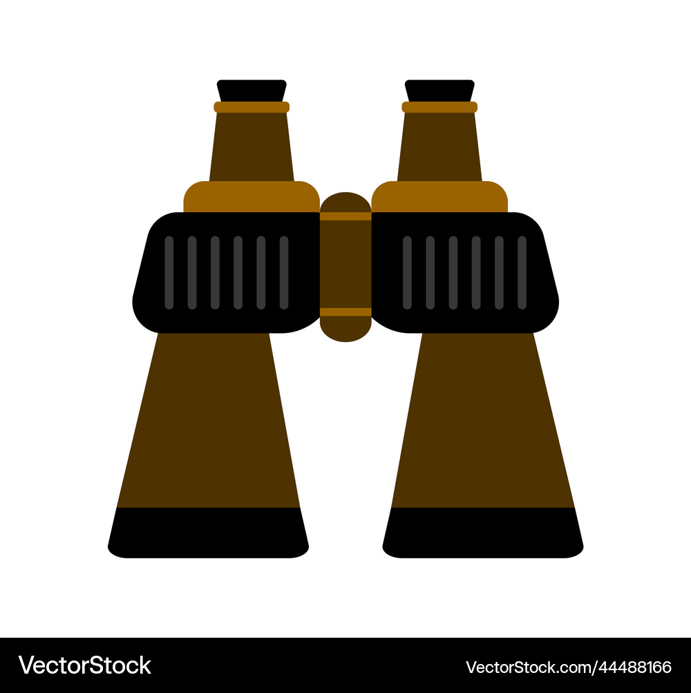 Binoculars optical military hunting brown flat Vector Image